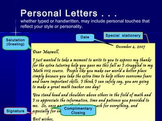 Letterwriting ppt | PPT
