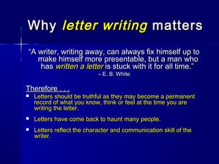 Letterwriting ppt | PPT