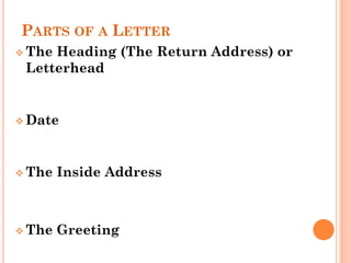 Letter writing | PPTX