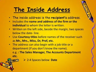 Letter writing, Business, Personal letter Writing format | PPT