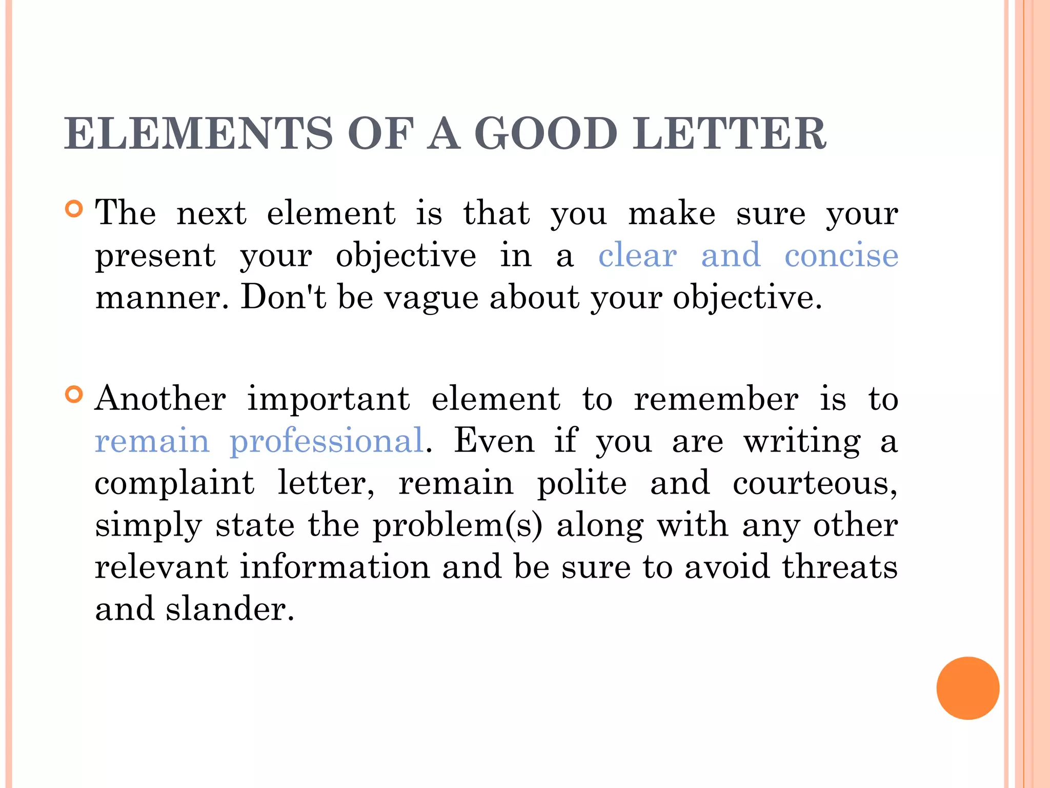 Letter writing (Communication Skills) | PPT