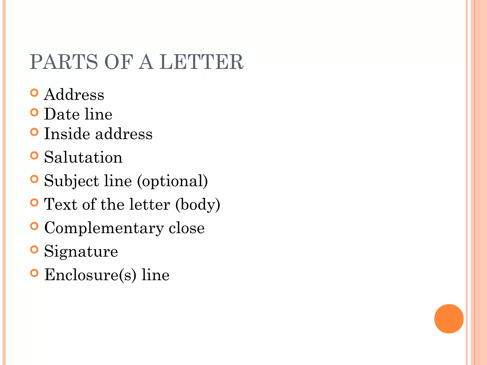 Letter writing (Communication Skills) | PPT