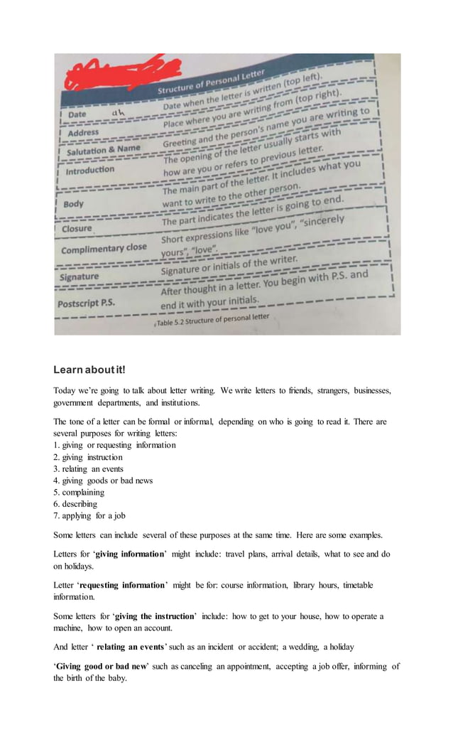 Letter writing | PDF