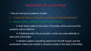 Letter writing and types of letter writing formal and informal. | PPTX