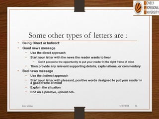 Letter Writing.ppt | Business | Business and Finance
