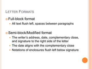 Letter writing business letters | PPT