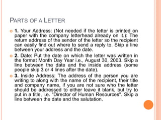 Letter writing business letters | PPT