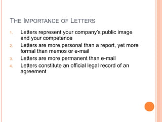 Letter writing business letters | PPT