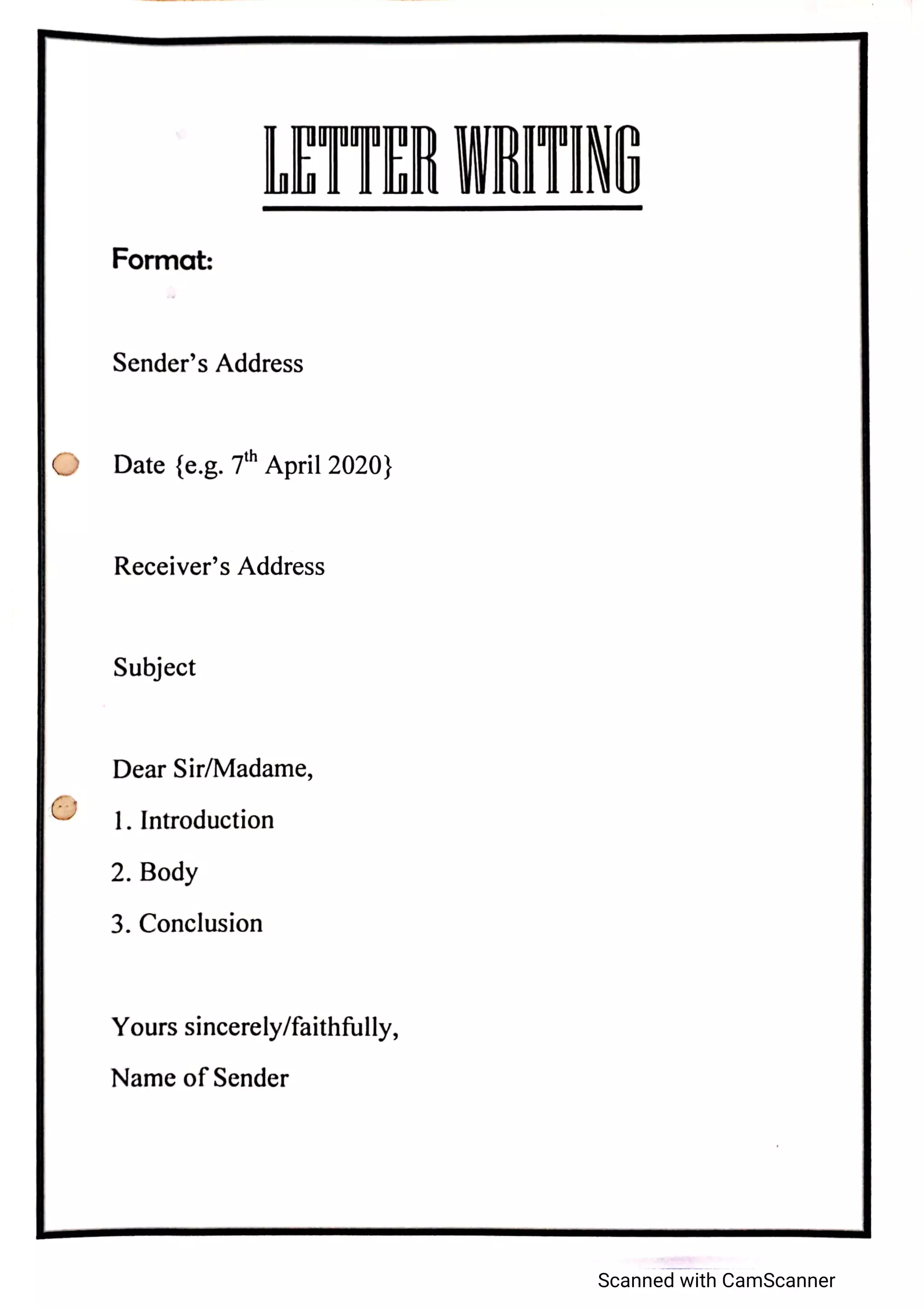 Letter writing Format | PDF