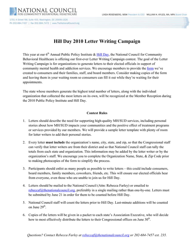 Letter writing campaign rules | PDF