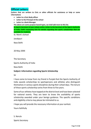 Letter Writing Guiding Material - Letter to Editor, Business Letters ...
