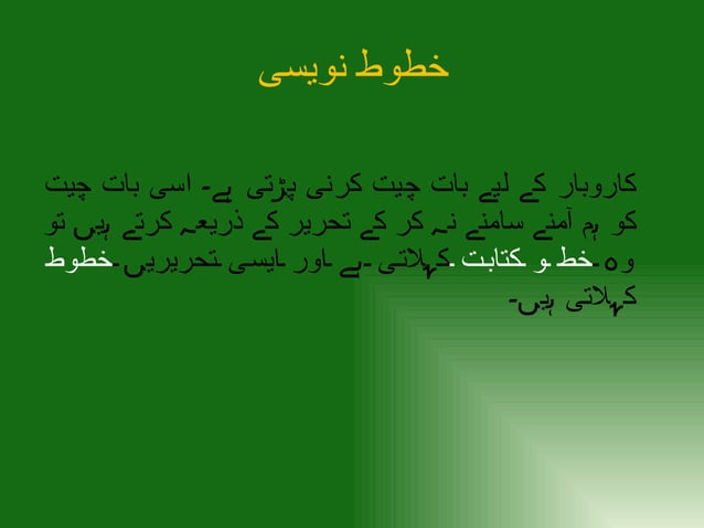Letter Writing in URDU | PPT
