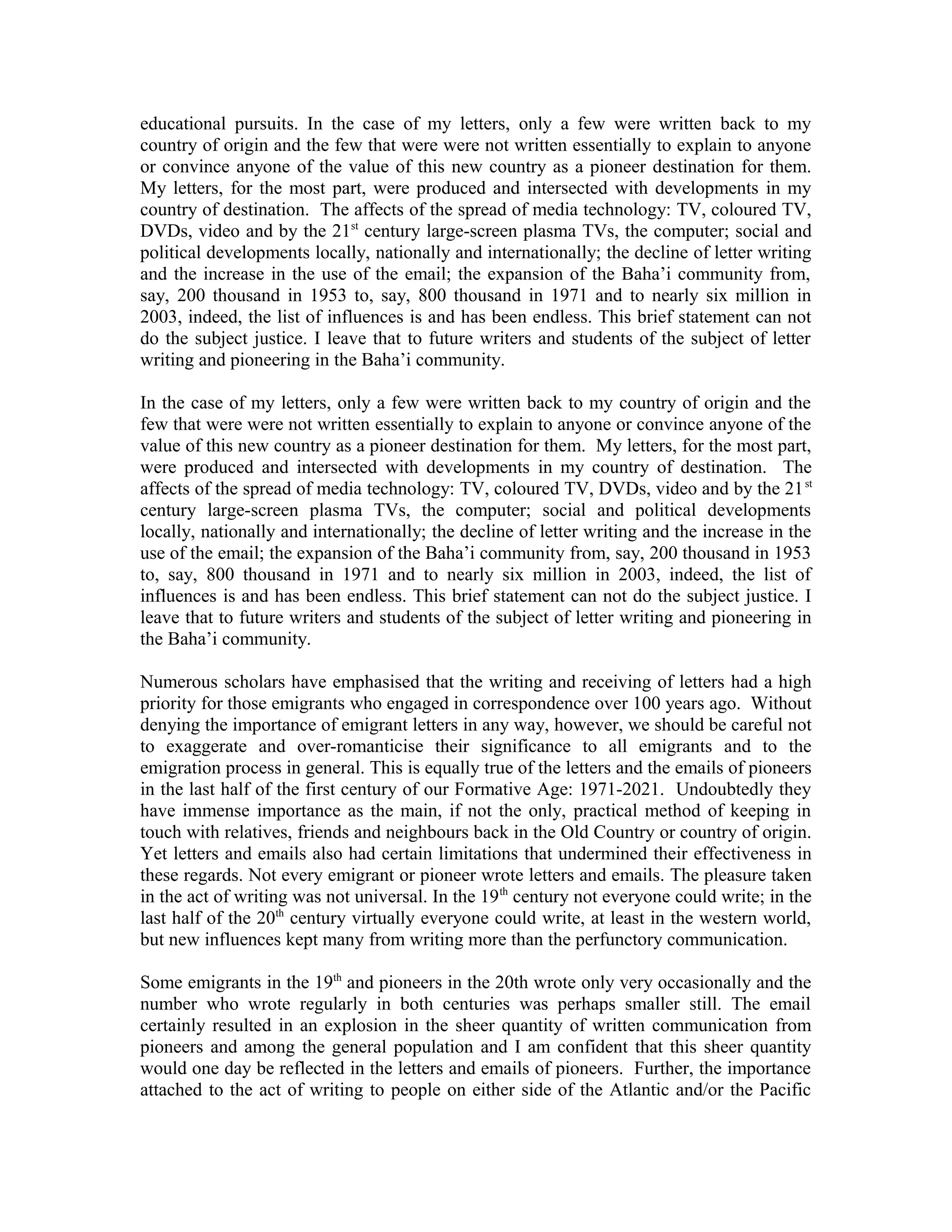 Letter Writing: Pioneering | DOC