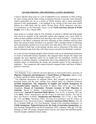 Letter Writing: Pioneering | DOC | Genealogy and Ancestry | Hobbies ...