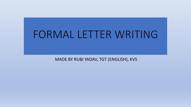 Letter writing ppt CBSE | PPTX