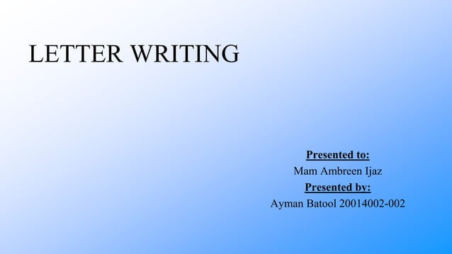 Letter writing presentation | PPTX