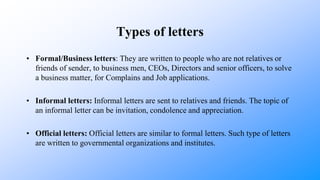 Letter writing presentation | PPTX