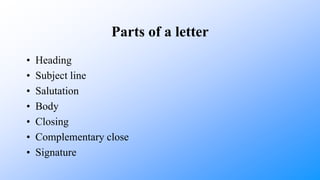 Letter writing presentation | PPTX