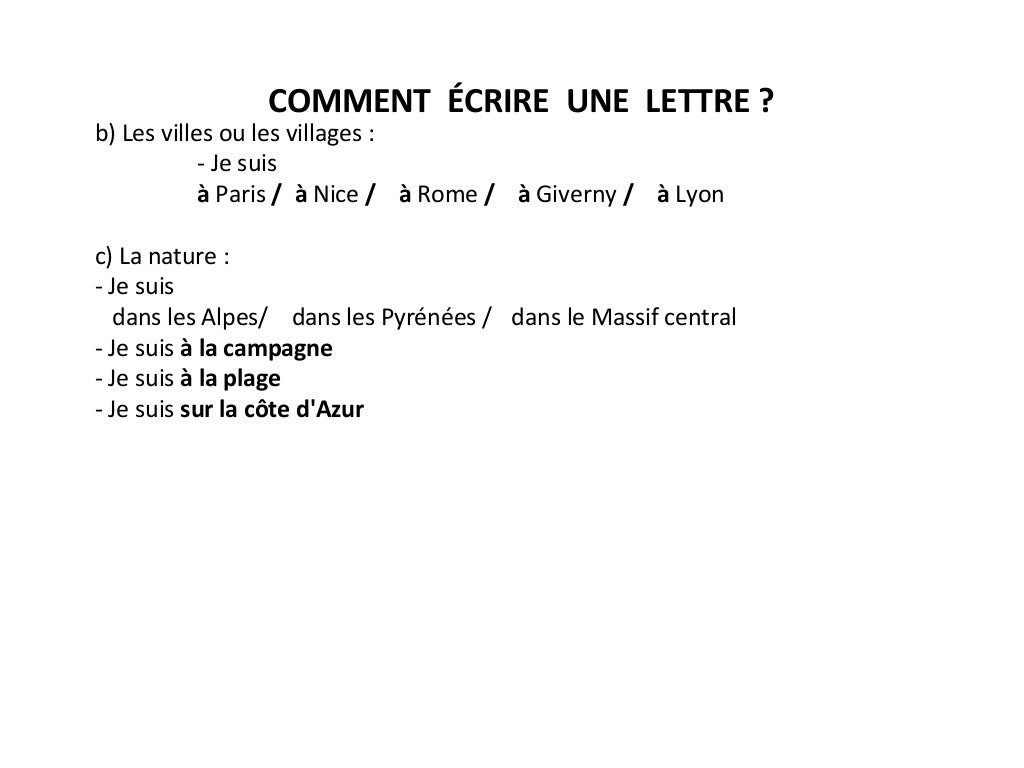Letter writing techniques - 10th SSC exam - French