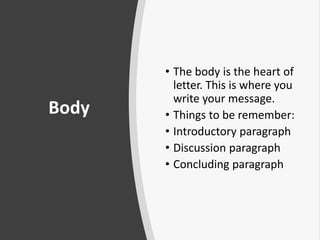 Letter writting | PPTX