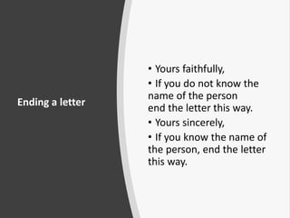 Letter writting | PPTX