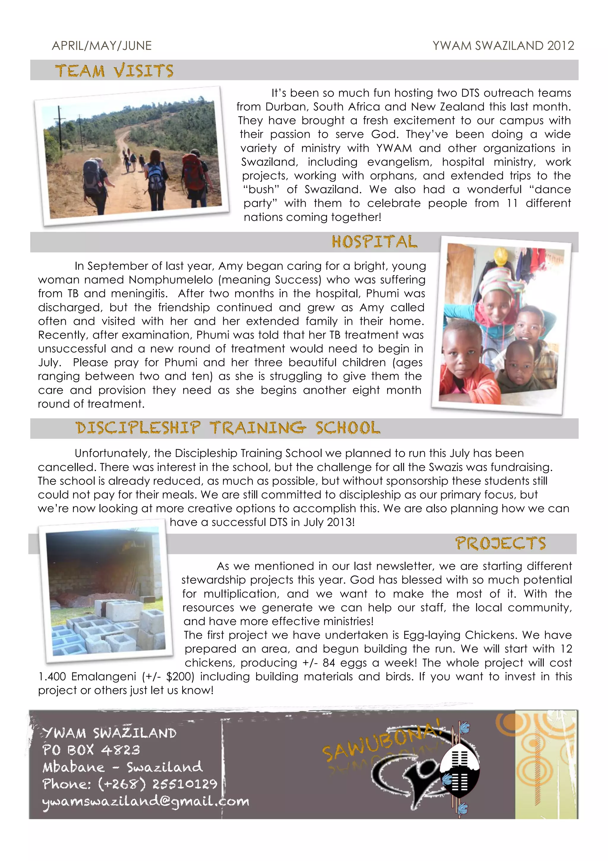 Letter ywam april june | PDF