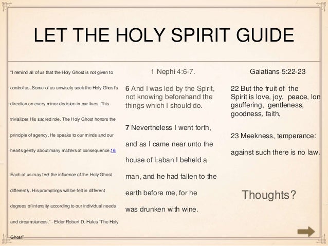 Let the holy spirit guide