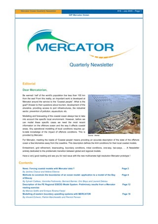 Mercator Ocean newsletter 18 | PDF