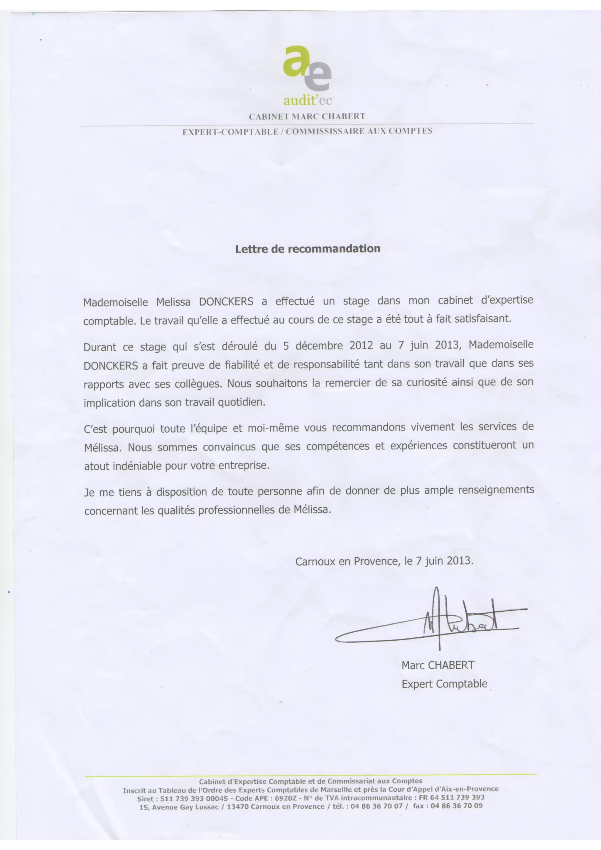 Lettre de recommandation | PDF