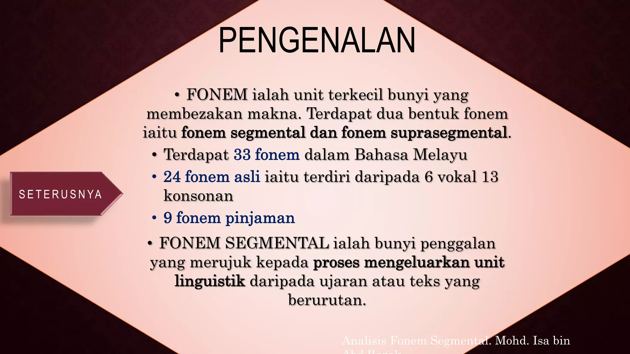 FONEM SEGMENTAL DALAM BAHASA MELAYU: LETUPAN DAN LETUSAN | PPTX