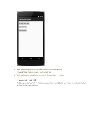 Leture5 exercise onactivities | PDF
