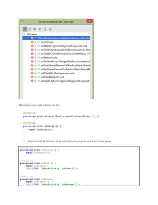 Leture5 exercise onactivities | PDF