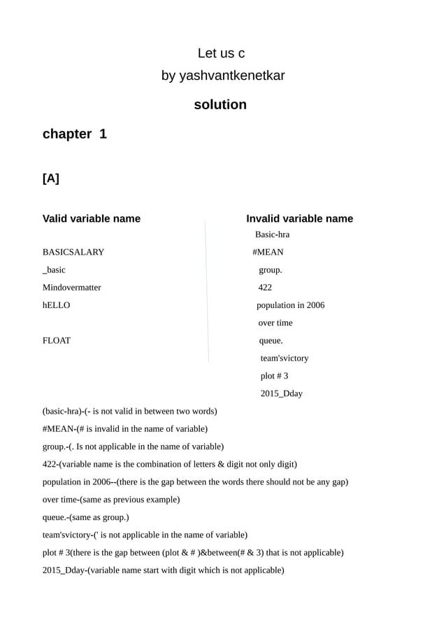 Let us c(by Yashwant Kanetkar) 5th edition solution chapter 1 | PDF | Programming Languages ...