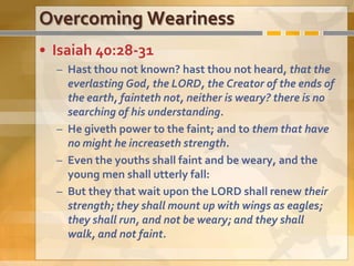 Let Us Not be Weary | PPT