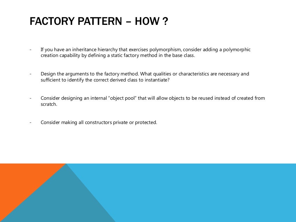 FACTORY PATTERN – HOW