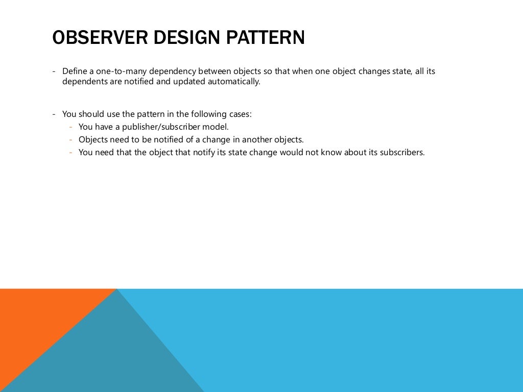 OBSERVER DESIGN PATTERN - Define