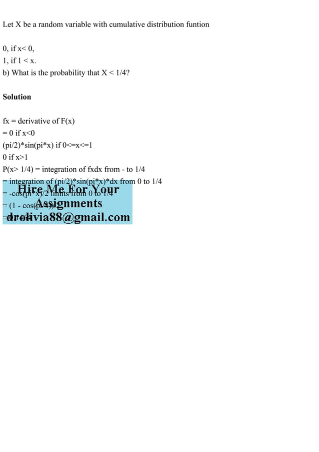 Let X be a random variable with cumulative distribution funtion0.pdf