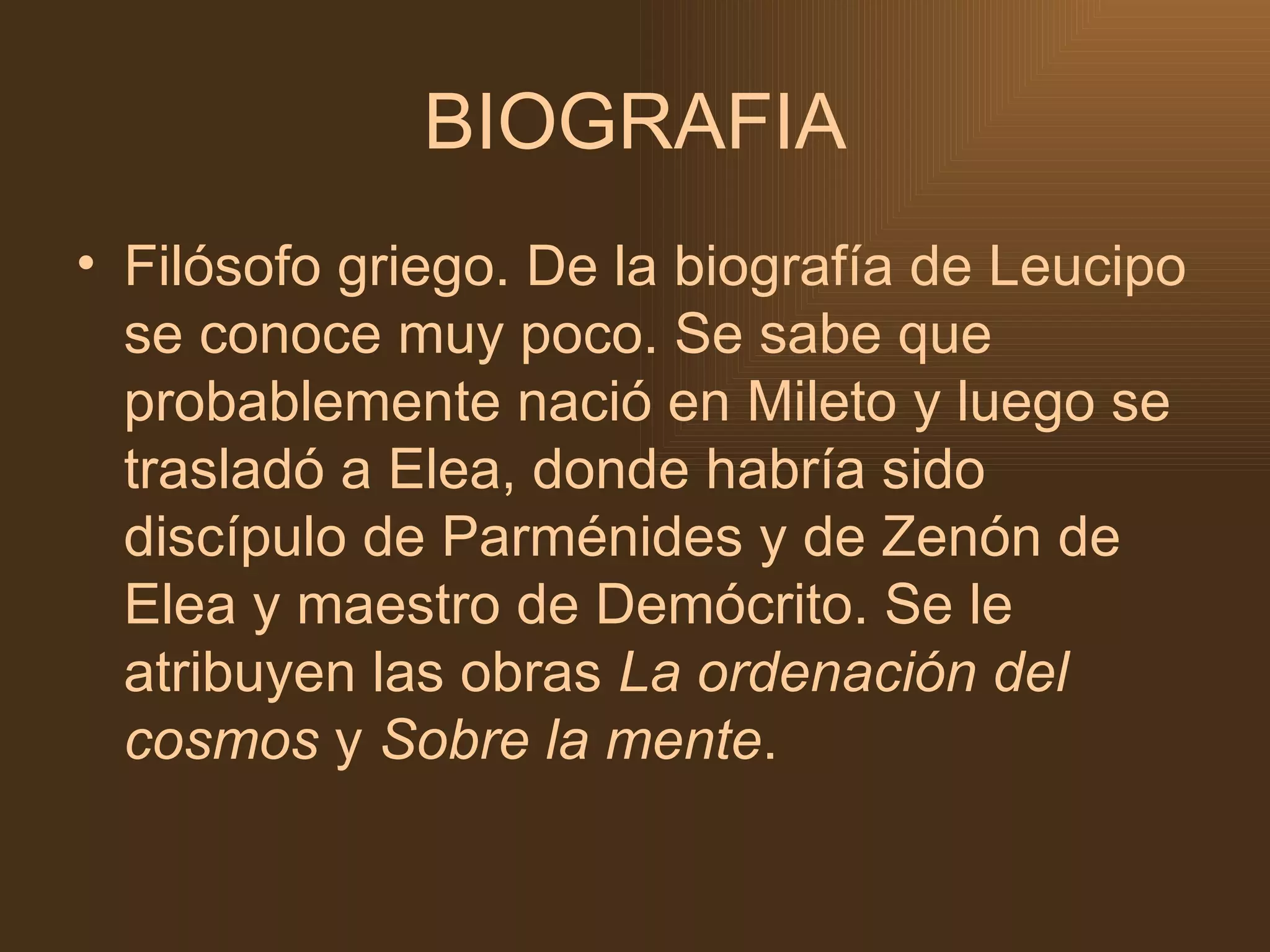 Leucipo De Mileto 1p | PPT