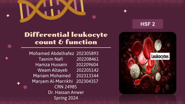 Differential Leukocyte count and function | PPTX
