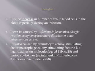 Leucocytosis and leucopenia | PPTX