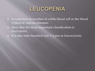 Leucocytosis and leucopenia | PPT | Free Download
