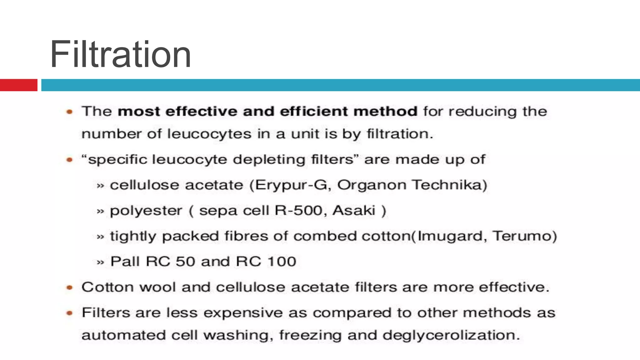 Leucodepletion filters | PPTX