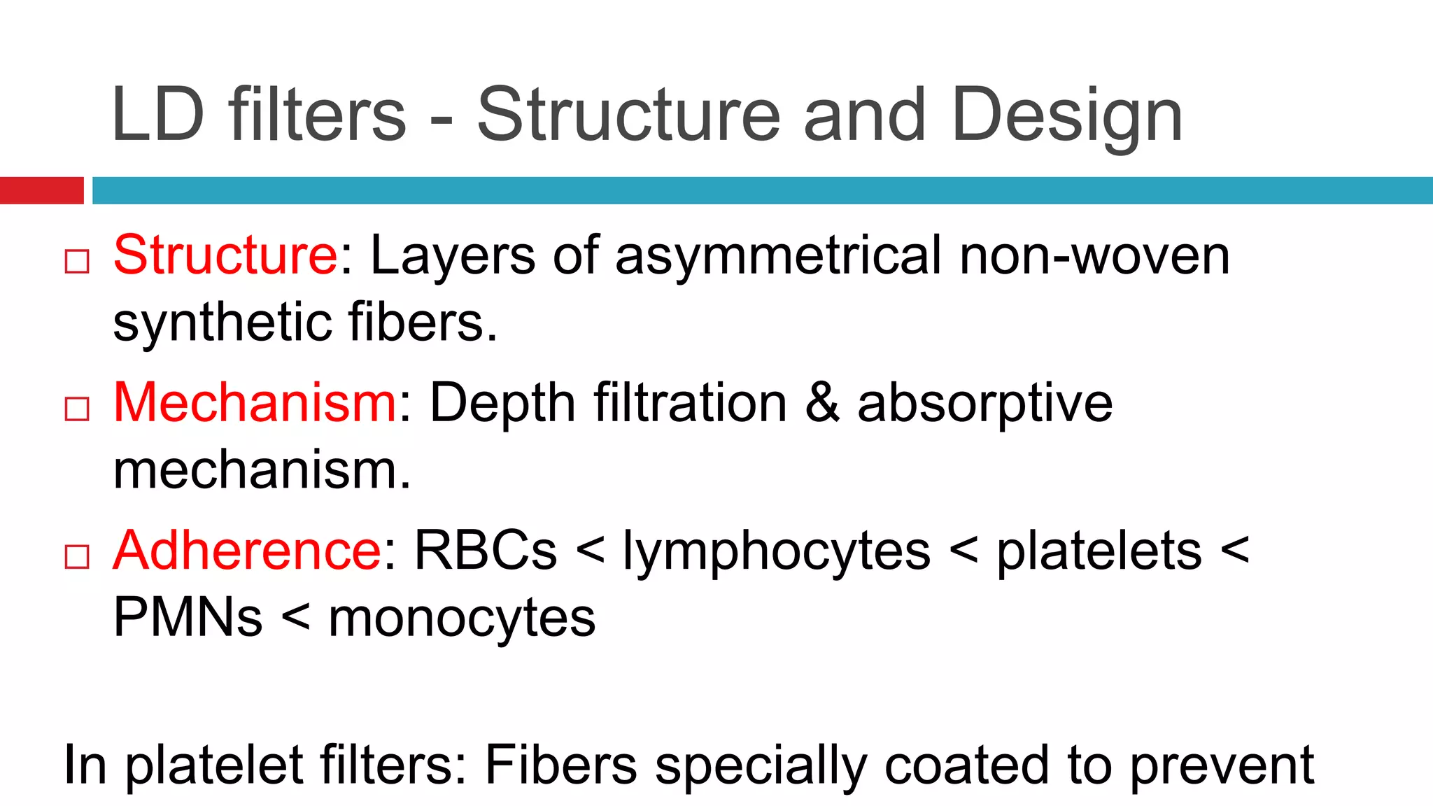 Leucodepletion filters | PPTX