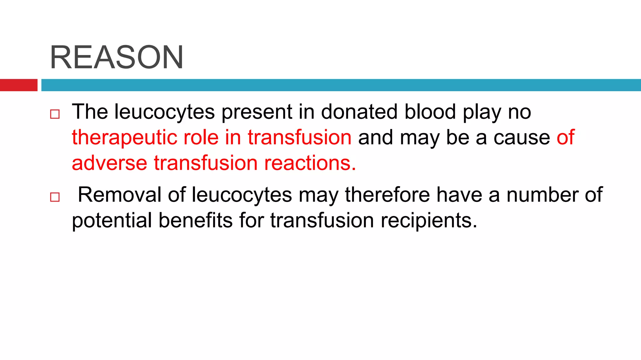Leucodepletion filters | PPTX