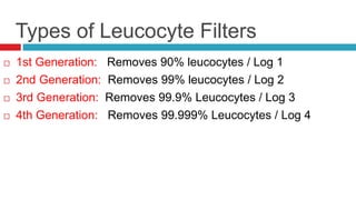 Leucodepletion filters | PPTX