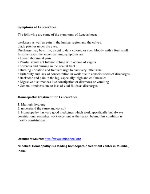 Leucorrhoea | DOC