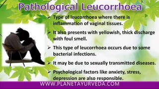 Leucorrhoea - Whitish Discharge Causes Symptoms & Diet | PPTX