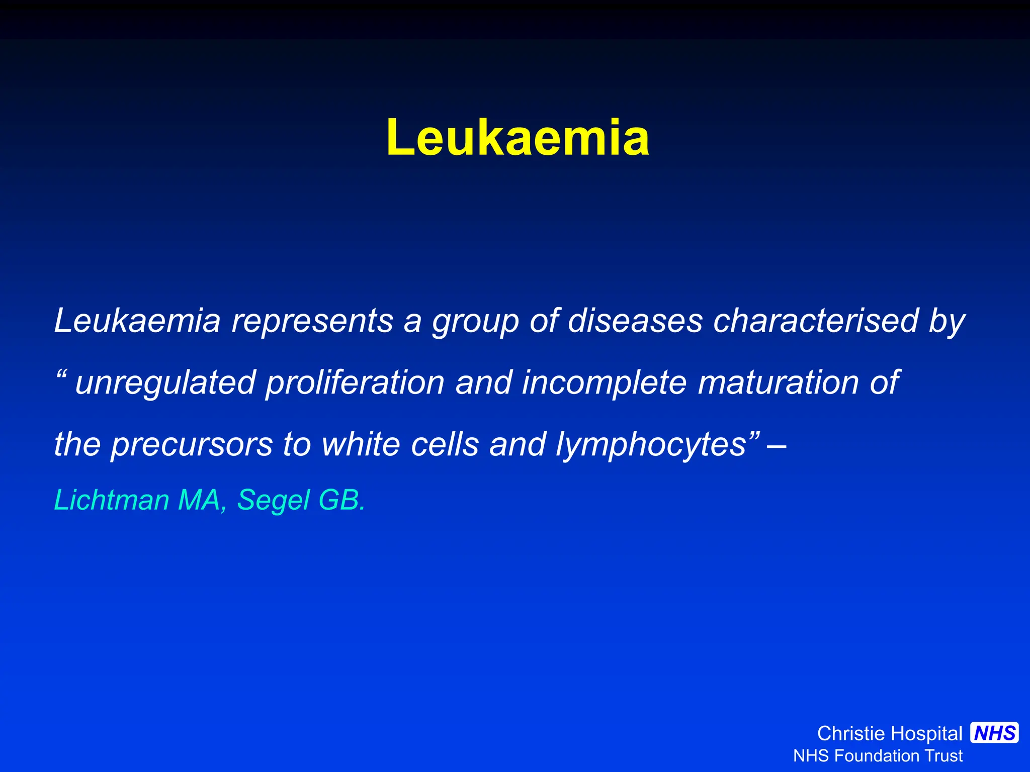 leukaemia of Blood and its types of cancer | PPT