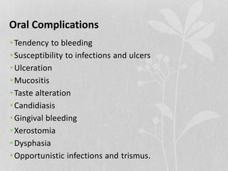 Leukemia and oral manifestations | PPTX