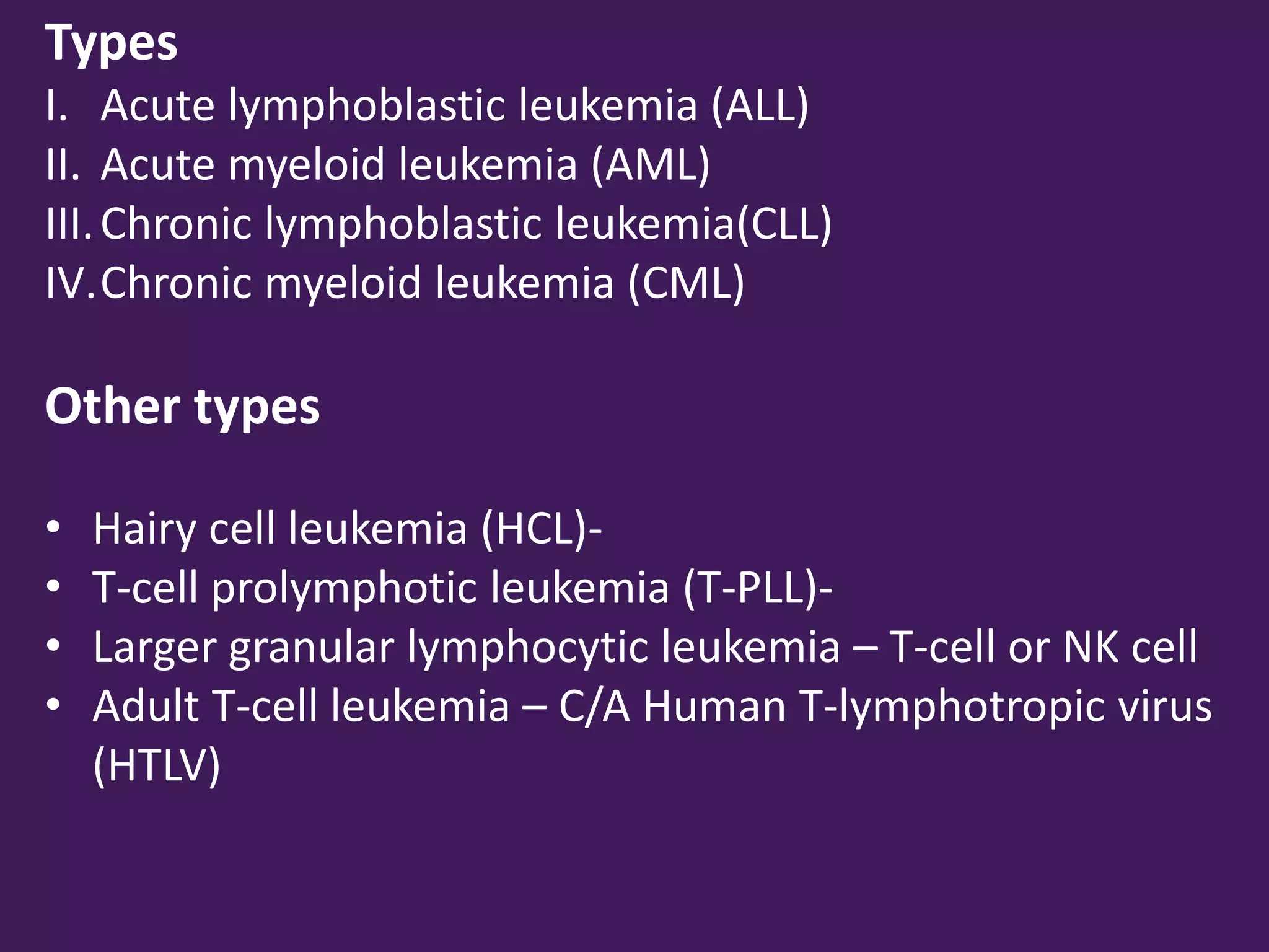 Leukemia , causes, clinical features, raktarbud | PPTX